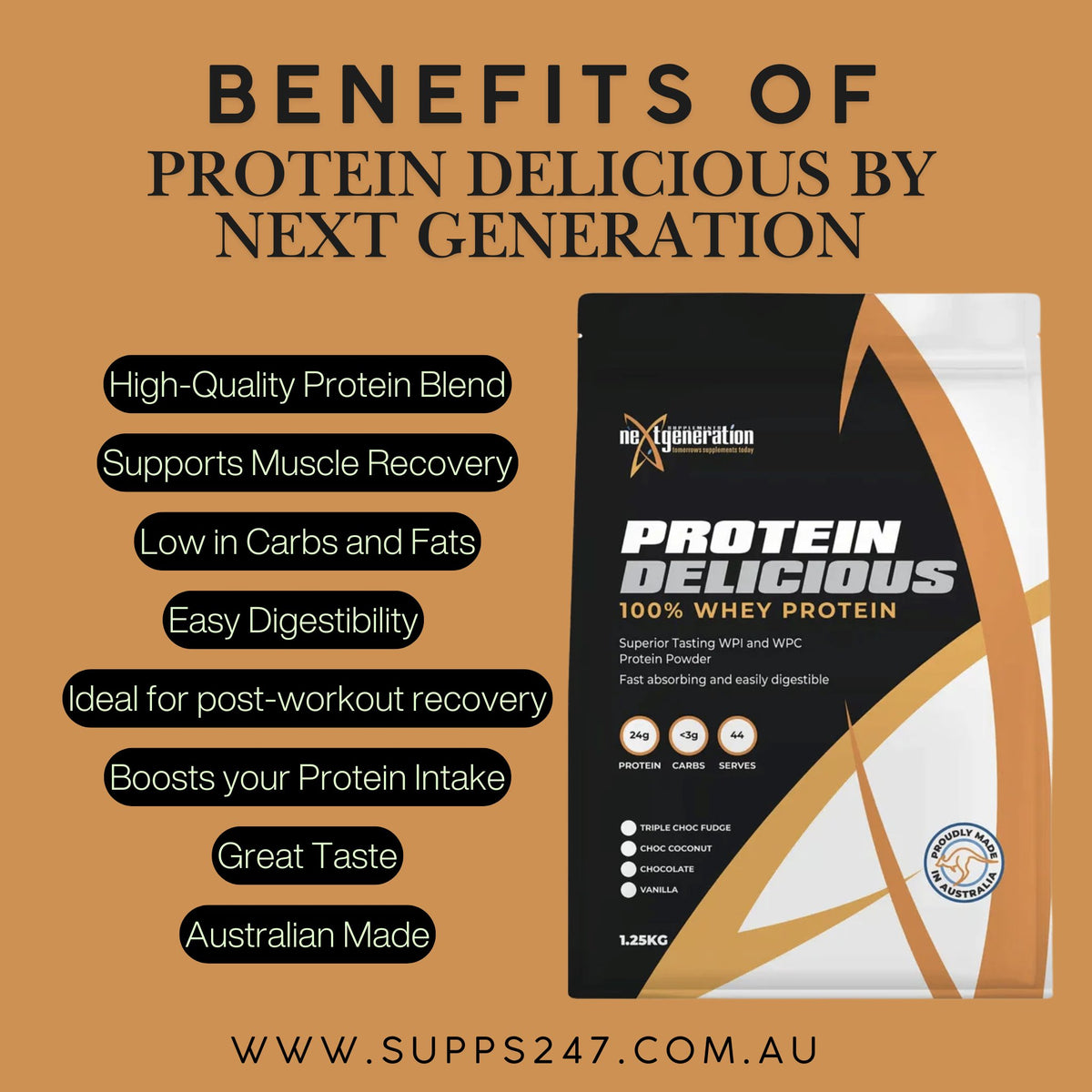 Benefits of Protein Delicious by Next Generation | supps247