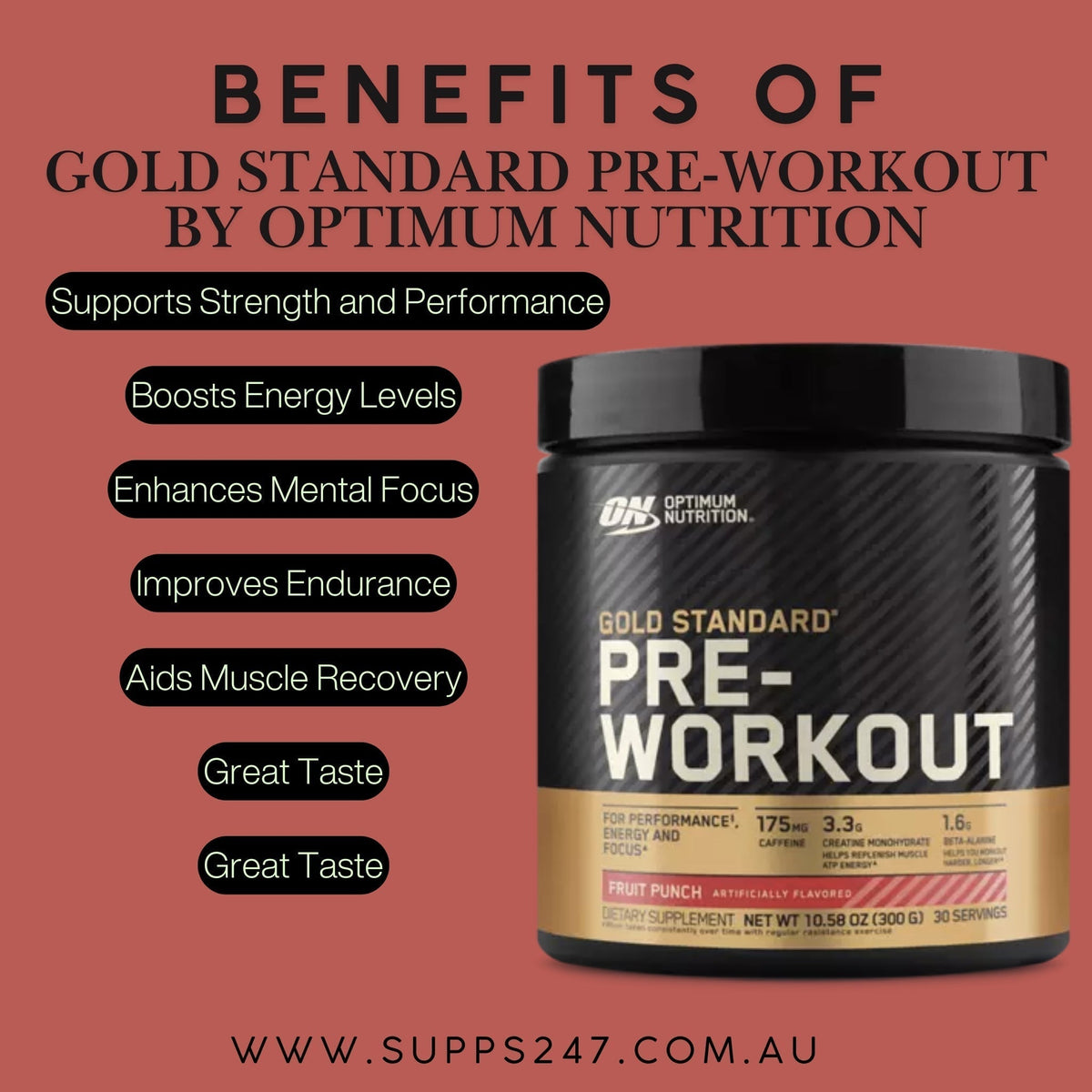Gold Standard Pre-Workout by Optimum Nutrition | supps247
