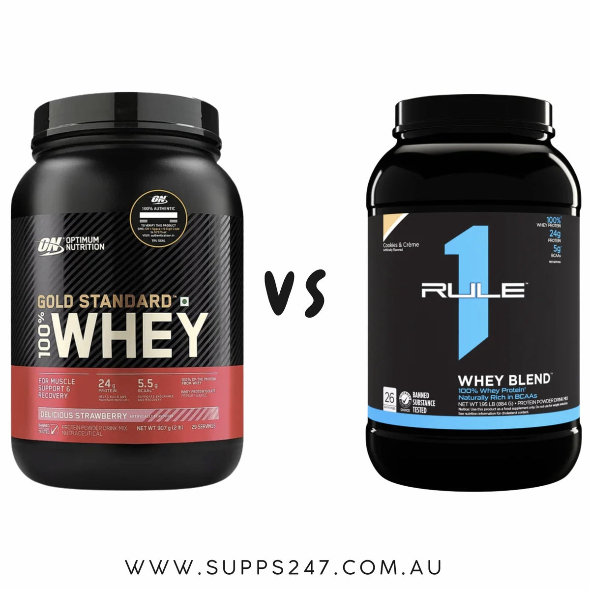 Gold Standard Whey vs Rule 1 Whey Protein | supps247