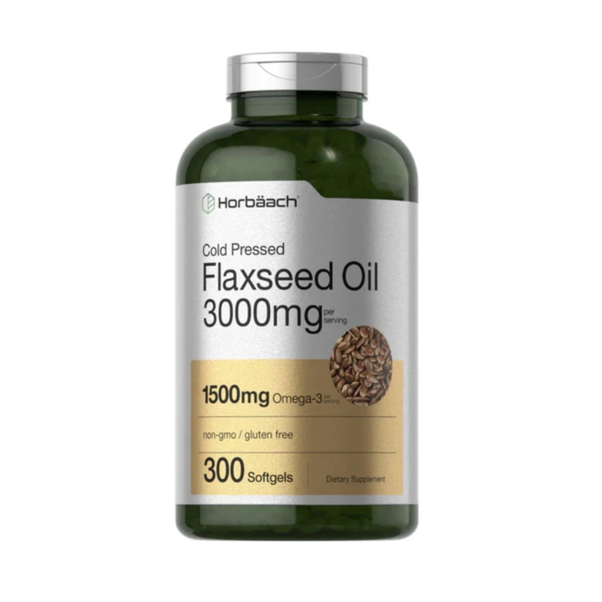 Flaxseed Oil Softgels 3000mg | 300 Count | by Horbaach - Supplement ...