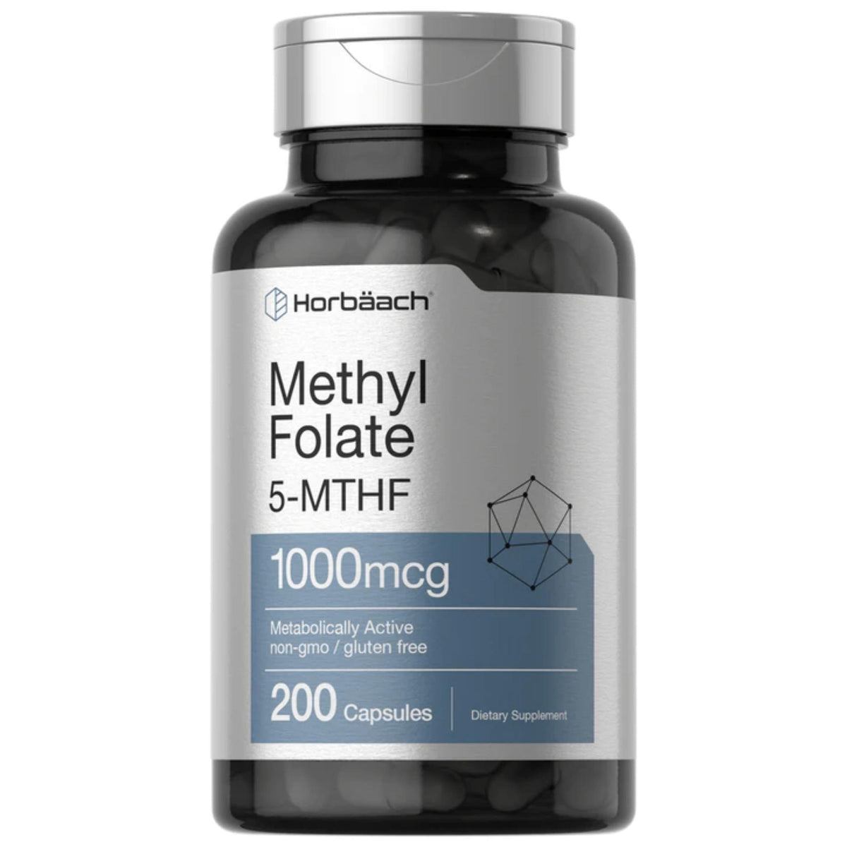 Methyl Folate 1000 mcg | 200 Capsules by Horbaach | supps247